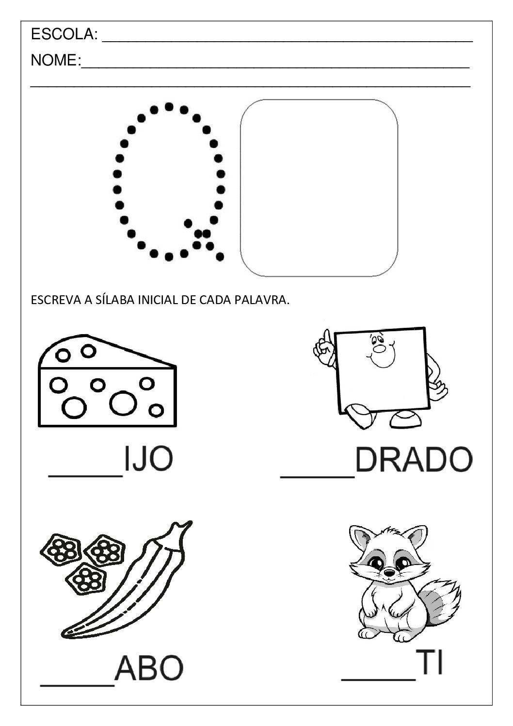 27 Atividades com a Letra Q para Imprimir: Lúdicas e Baratas