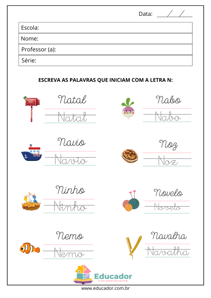 Lista completa de palavras que comecem com a letra N: aprenda de vez